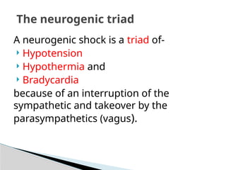 Topic: Neurogenic shock and advance nursing care . | PPT