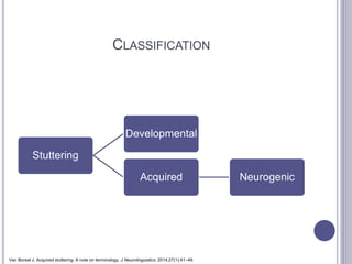 Neurogenic Stuttering.pptx an interruption of speech flow | PPTX