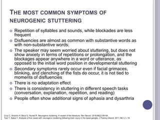 Neurogenic Stuttering.pptx an interruption of speech flow | PPT