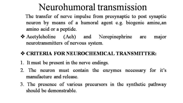 Neurohumoral transmission | PPTX