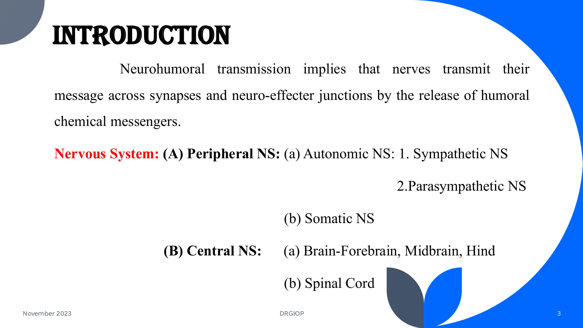 Neurohumoral Transmission in Autonomic Nervous System : Detailed Study ...