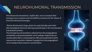 Neurohumoral transmission in body action | PPTX | Brain and Nervous ...