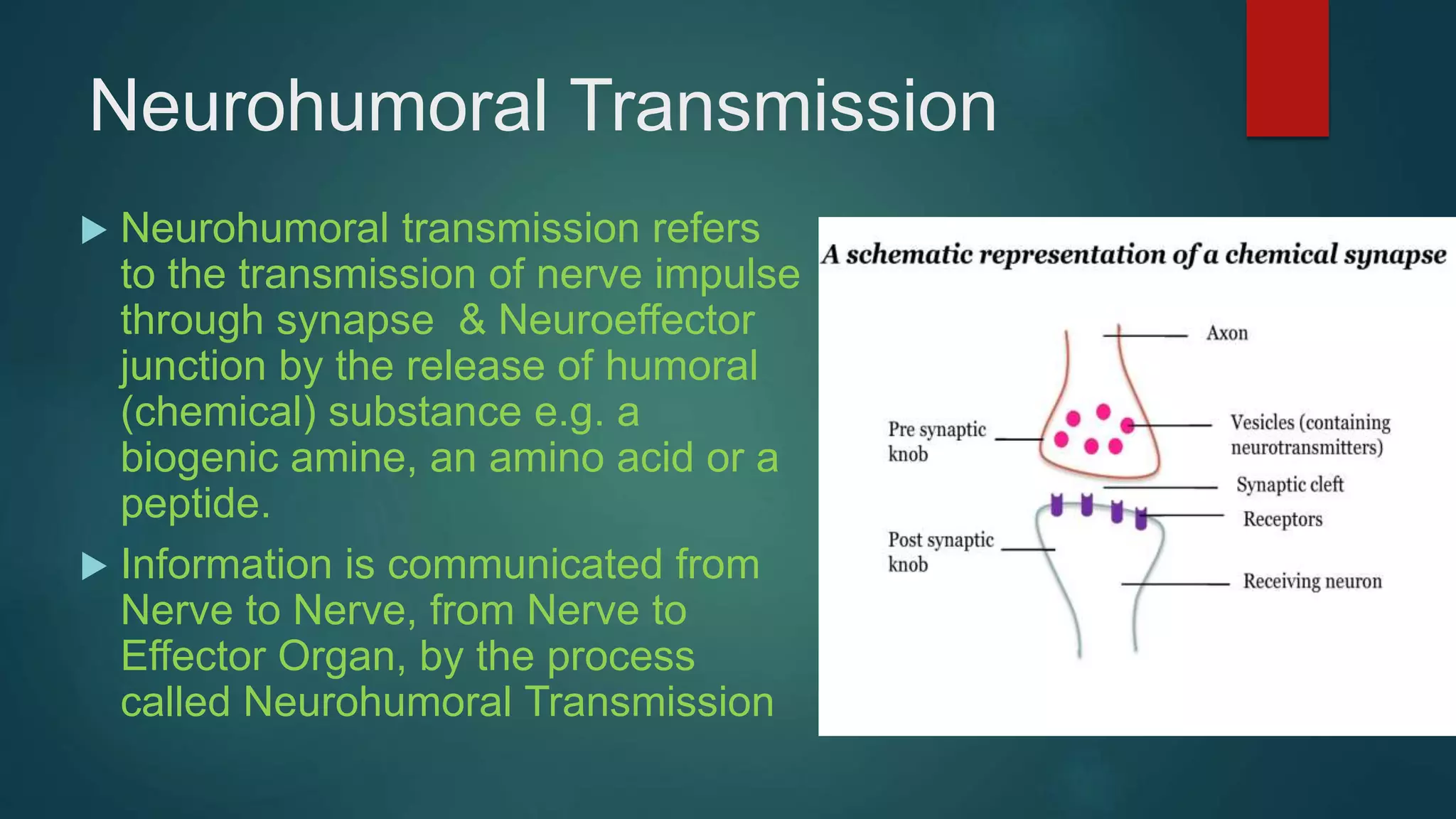 Neurohumoral transmission in CNS | PPTX