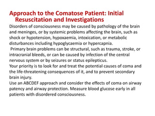 Neuro problems in ICU , management and protocols | PPTX