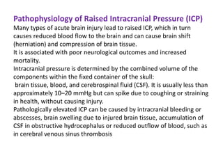 Neuro problems in ICU , management and protocols | PPTX