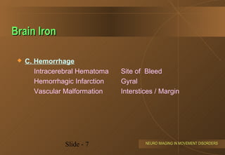 Neuro imaging in movement disorders | PPT