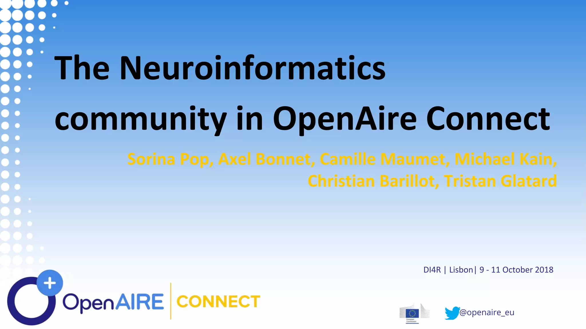 The Neuroinformatics community in OpenAIRE Connect (Presentation by ...