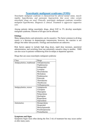 Neuroleptic Malignant Syndrome Mnemonic