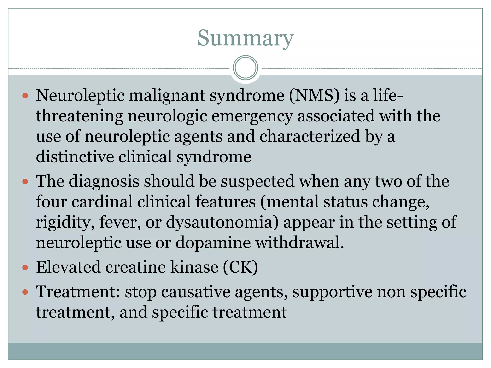 Neuroleptic Malignant Syndrome | PPTX