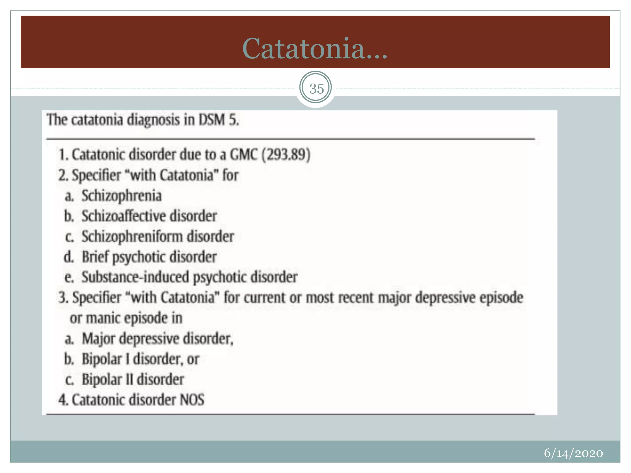 Neuroleptic malignant syndrome and catatonic disorders | PPTX