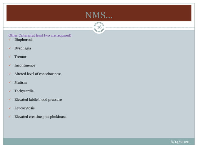 Neuroleptic malignant syndrome and catatonic disorders | PPTX | Brain ...