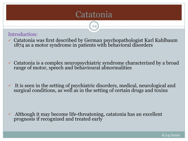 Neuroleptic malignant syndrome and catatonic disorders | PPTX | Brain ...