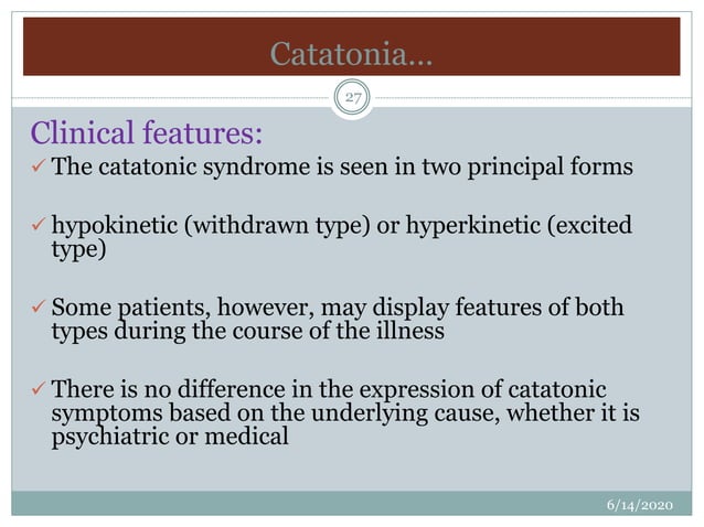 Neuroleptic malignant syndrome and catatonic disorders | PPTX | Brain and Nervous System ...
