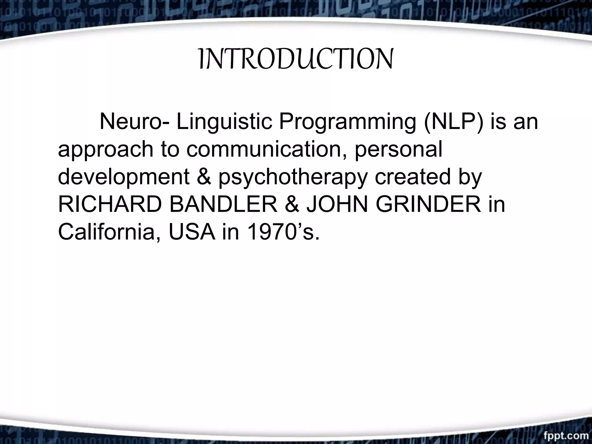 Neuro linguestic programming | PPTX