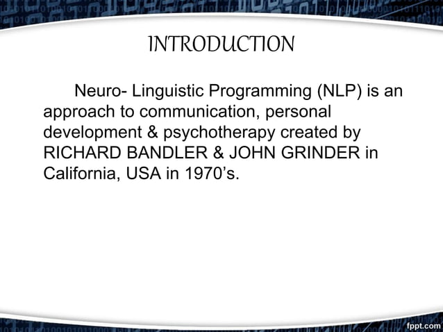 Neuro linguestic programming | PPTX