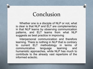 Neuro linguistic programming (Misdawati Sem VI Unit 5 PBI) | PPTX