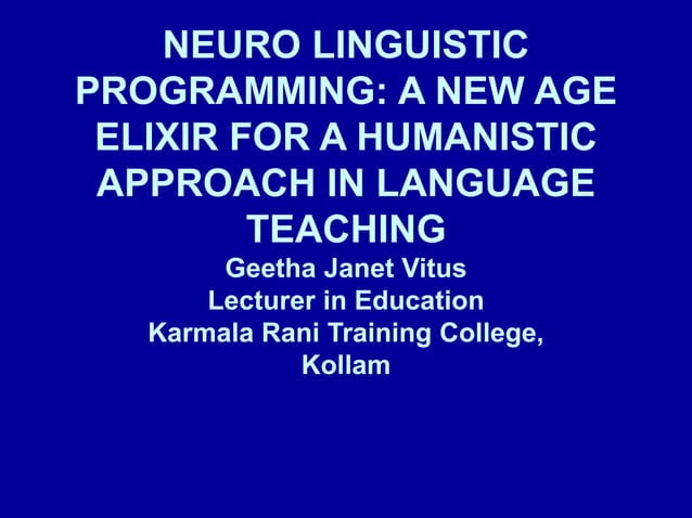 Neuro linguistic programming | PPT | Education
