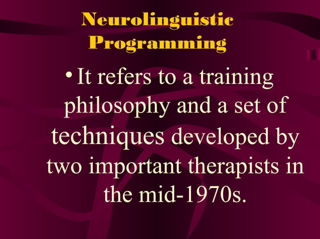 Neurolinguistic Programming Exposition | PPT