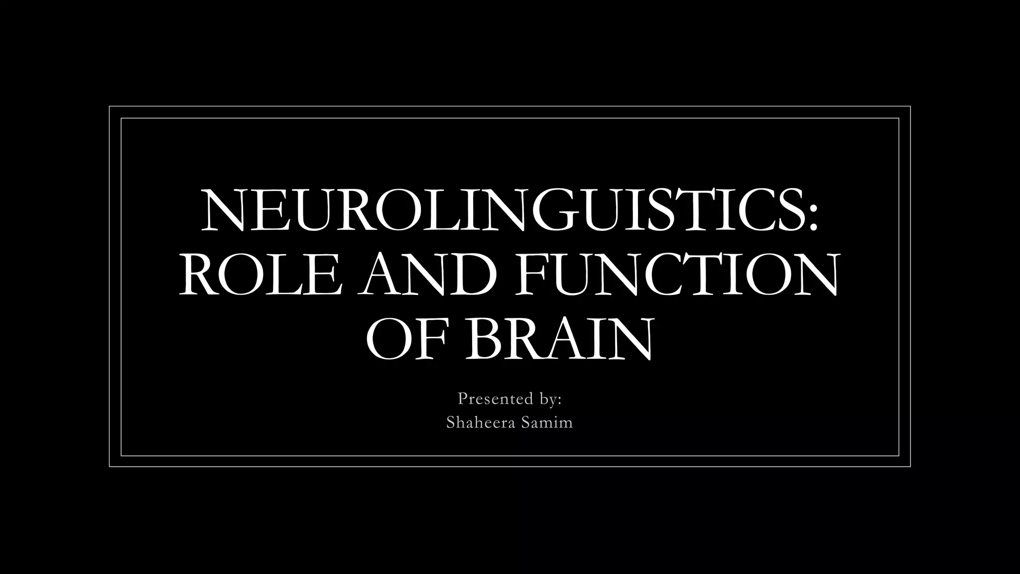 Neurolinguistics (final) | PDF