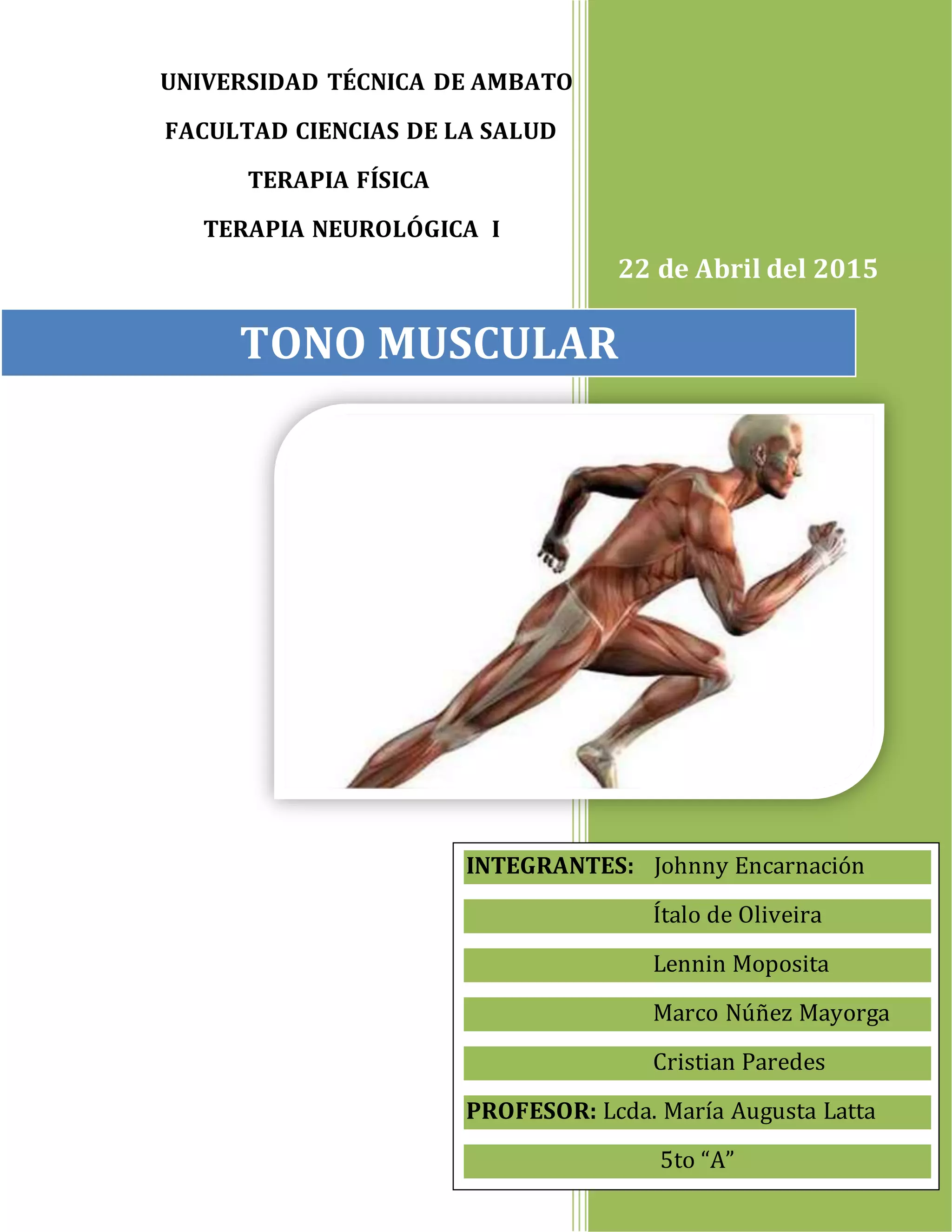 Tono Muscular, patologias y evaluaciones | DOCX