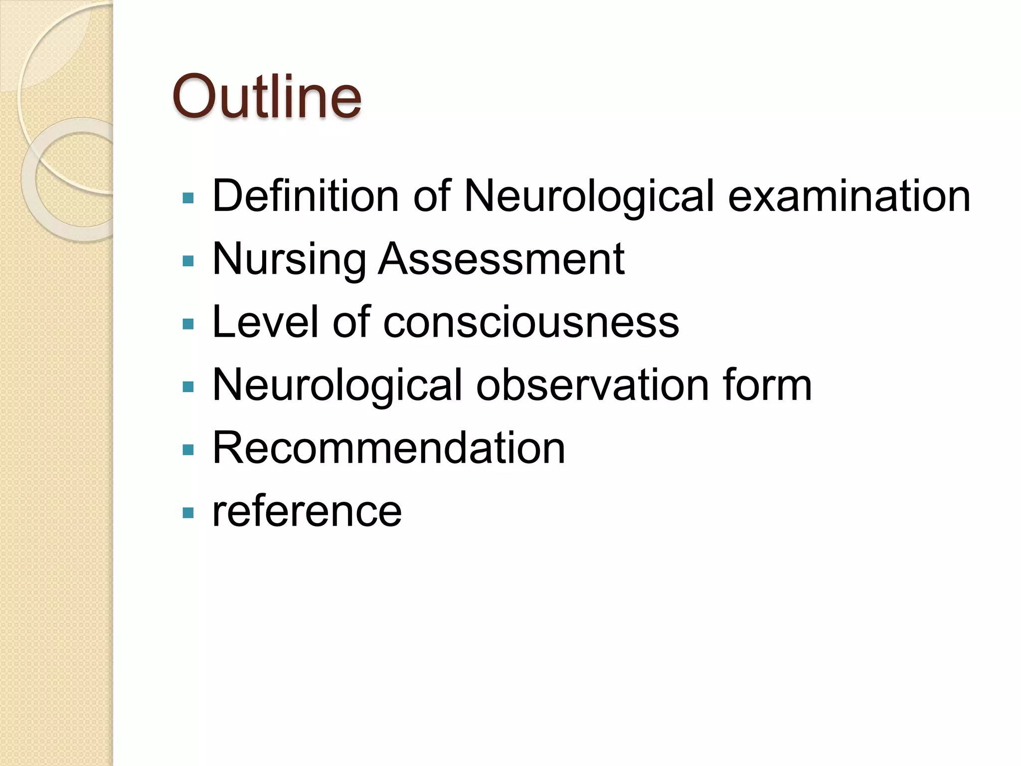 Neurological assessment. | PPTX