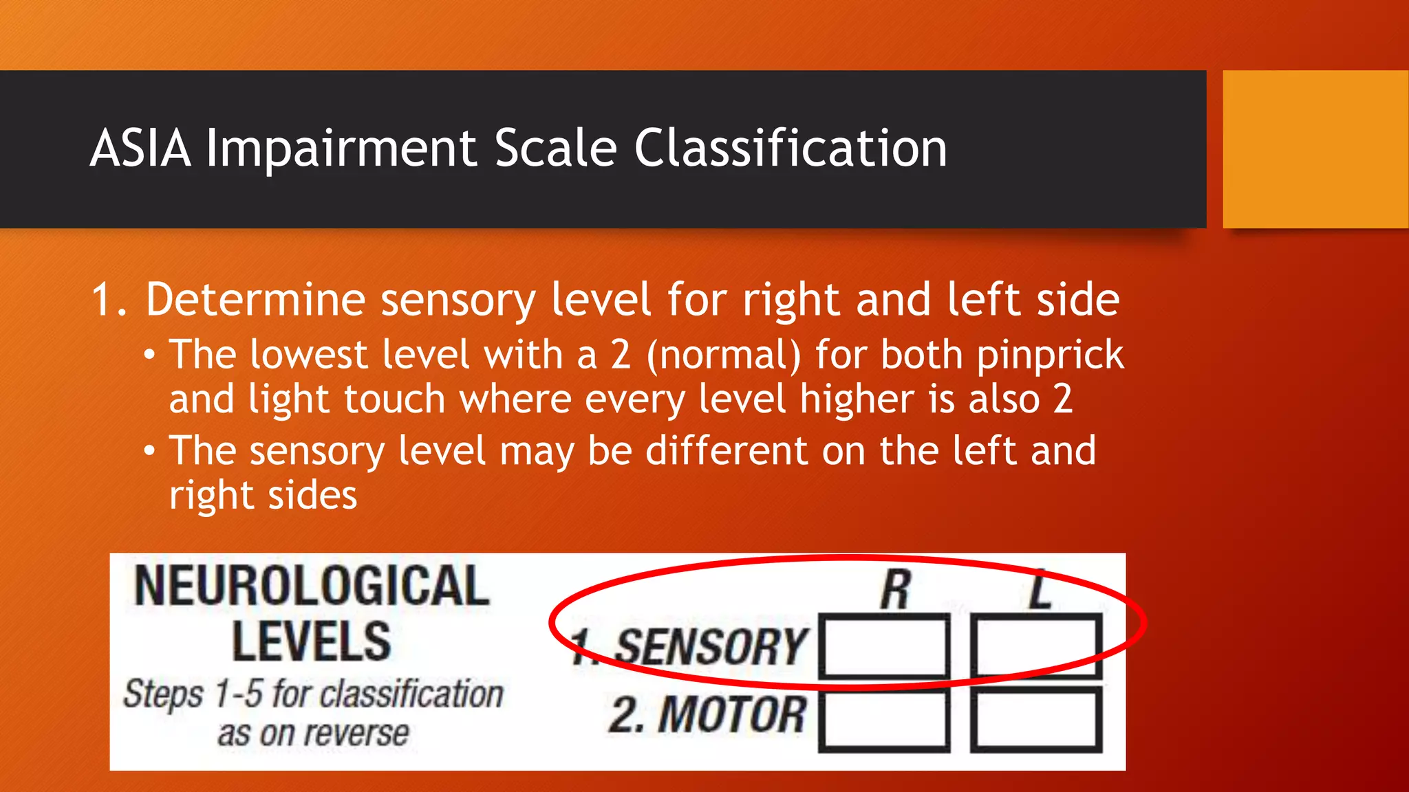 Neurological assessment for asia chart | PPTX