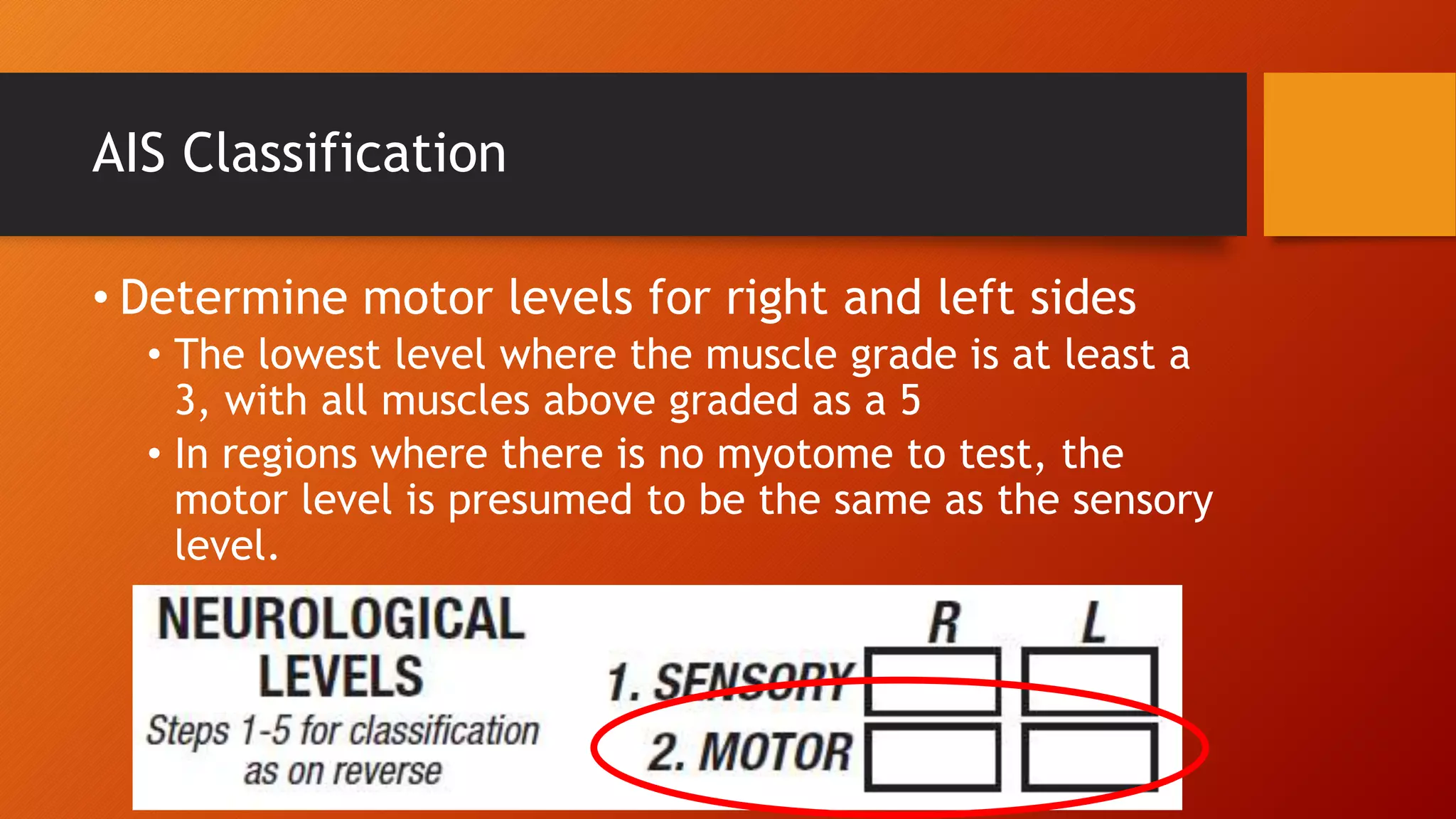 Neurological assessment for asia chart | PPTX