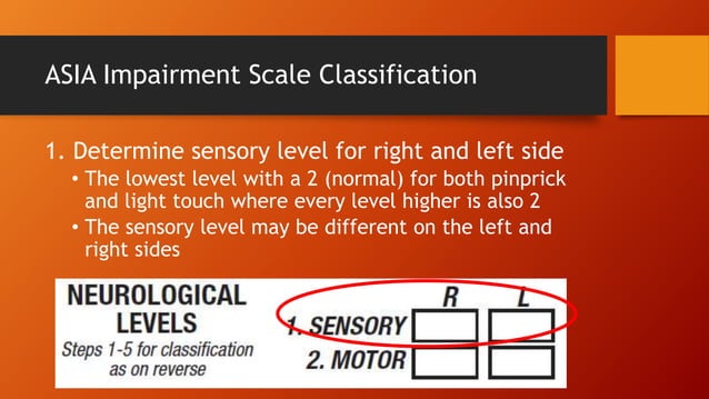 Neurological assessment for asia chart | PPTX | Death, Injury, or ...