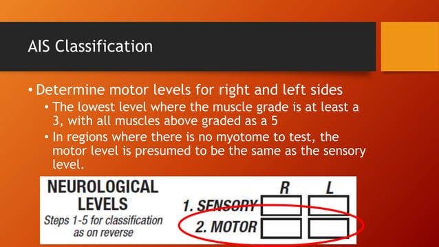 Neurological assessment for asia chart | PPTX | Death, Injury, or ...