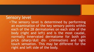 Neurological assessment for asia chart | PPTX