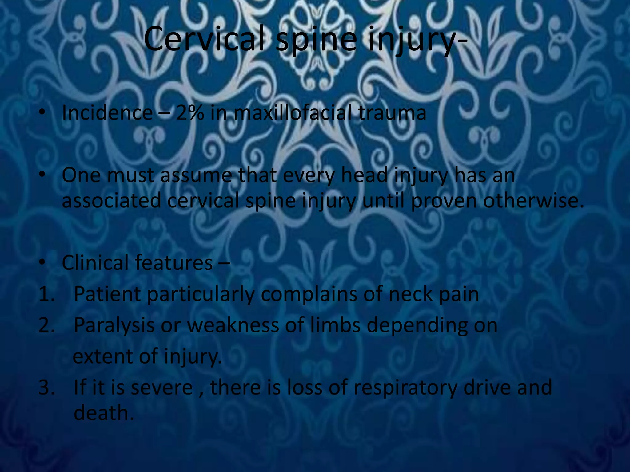 Neurological complications in omfs trauma by Dr. Amit Suryawanshi .Oral ...