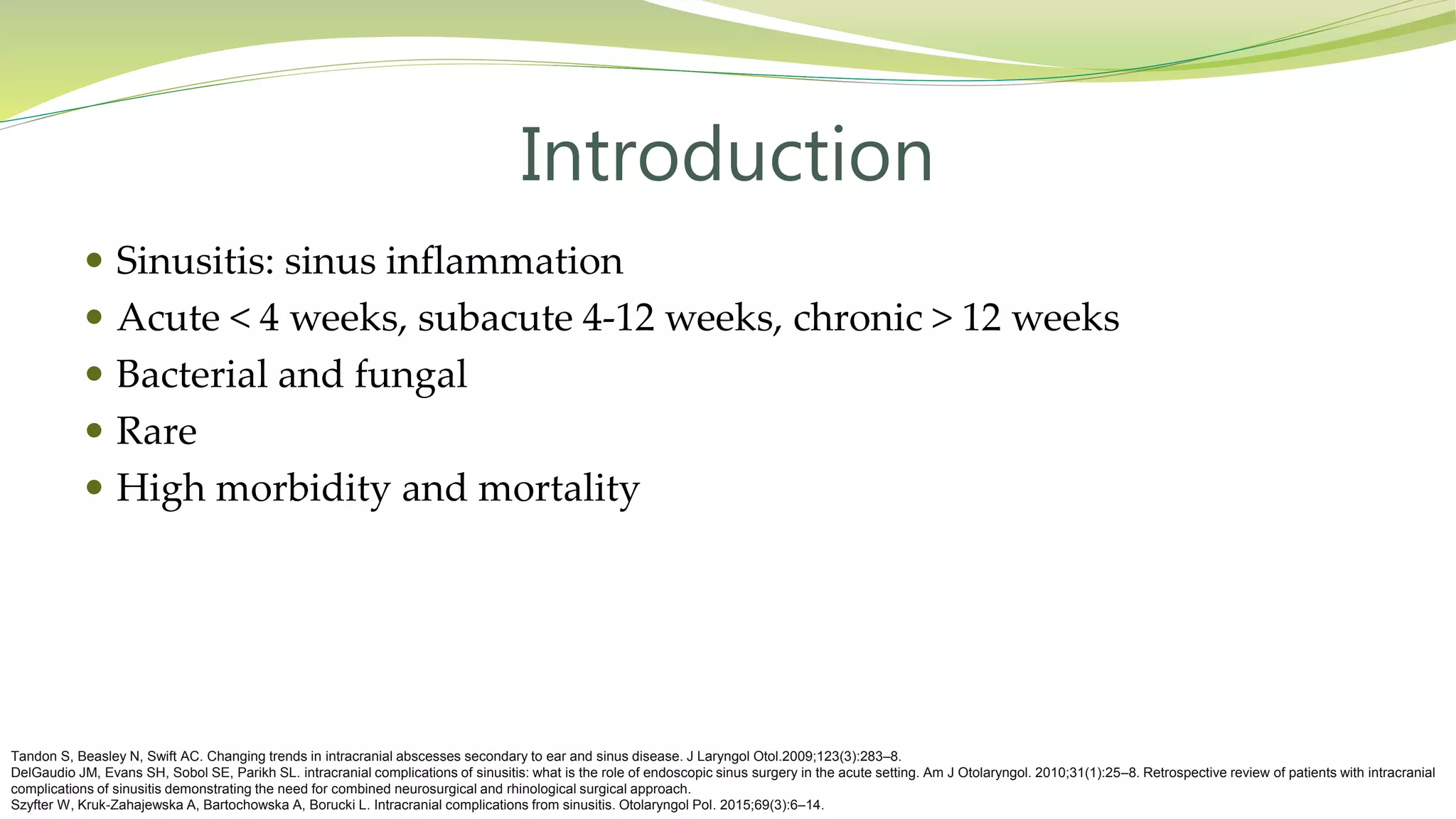 Neurological Complications of Sinusitis | PPTX