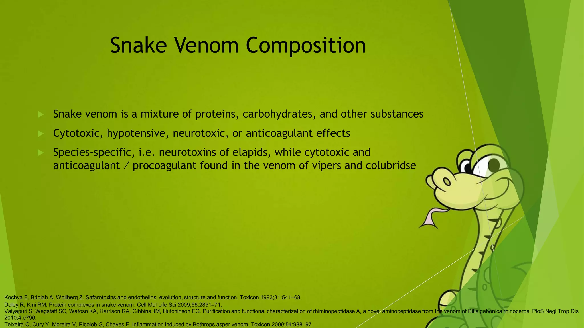 Neurological Complications of Venomous Snake Bites | PPTX