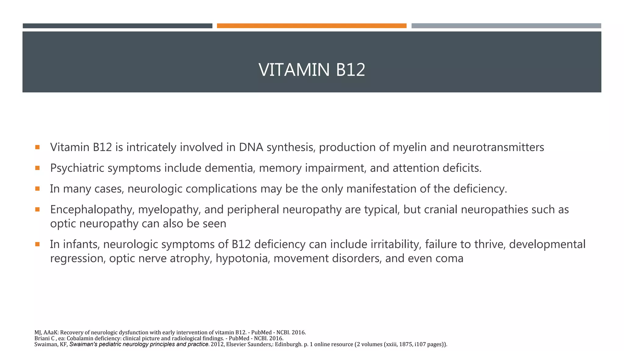 Neurological Complications of Vitamin and Mineral Deficiencies | PPTX