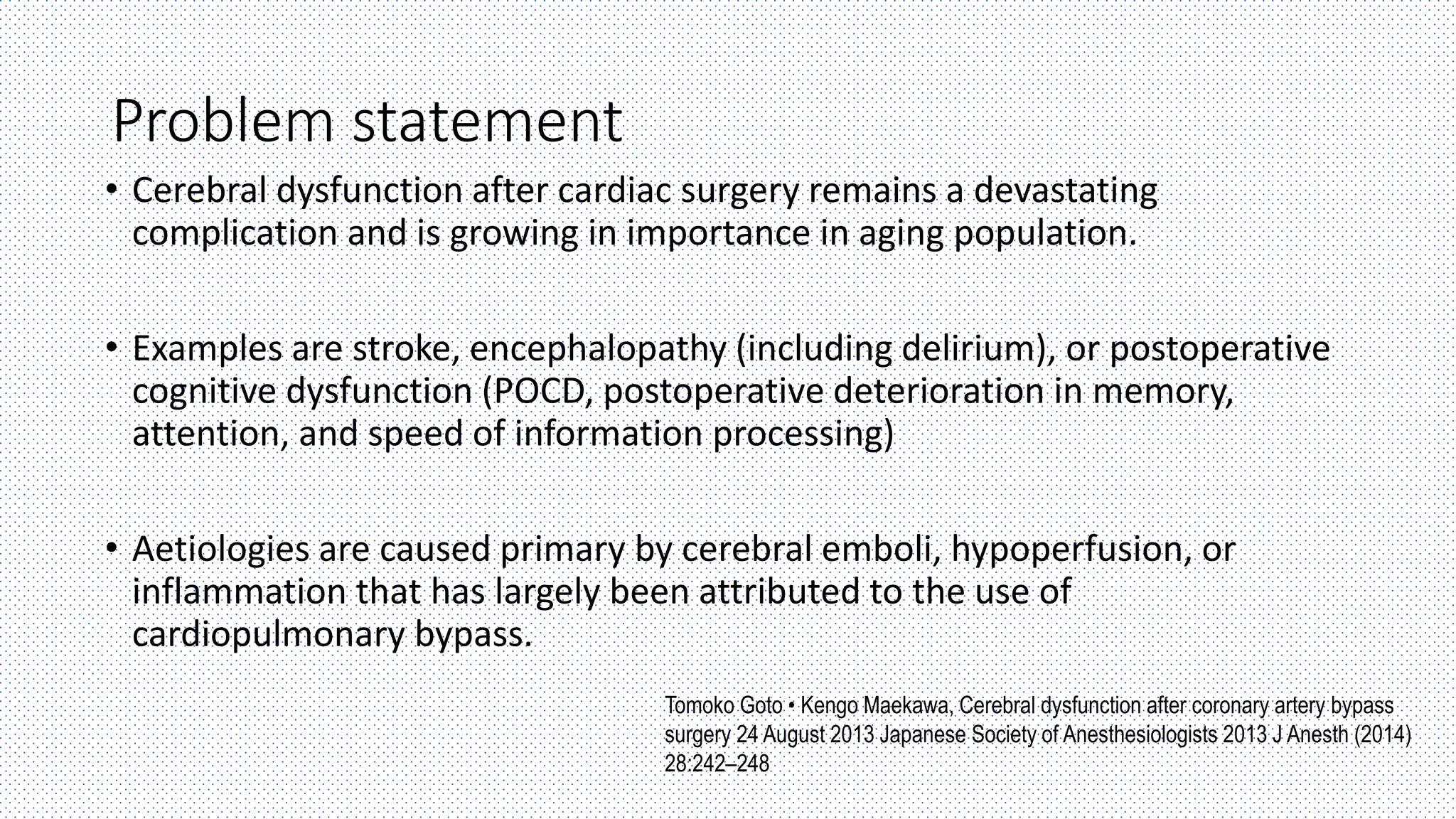 Neurological dysfunction post cardiac surgery | PPTX