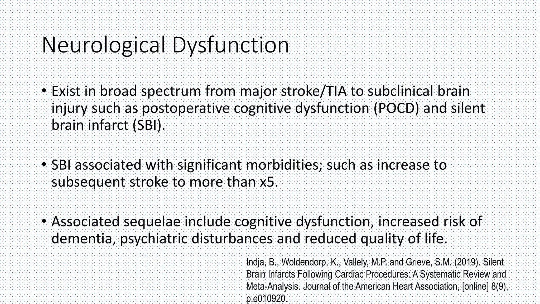 Neurological dysfunction post cardiac surgery | PPTX