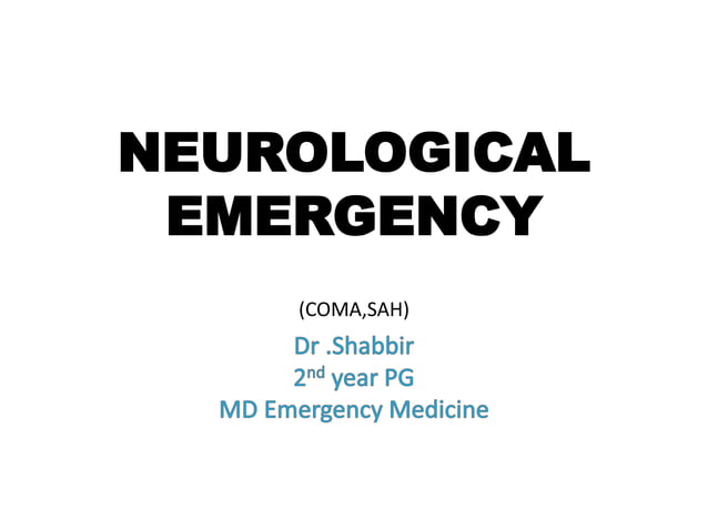 Neurological emergency(Emergency Medicine) | PPTX
