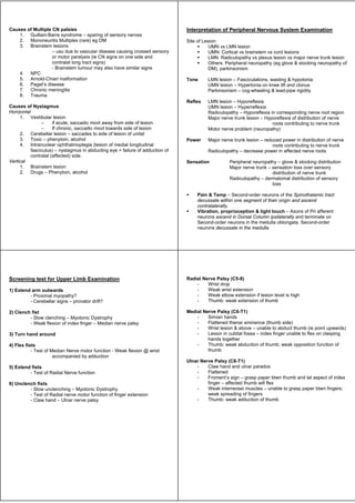 Neurological examination summary | PDF
