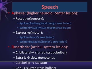 Neurological examination | PPTX