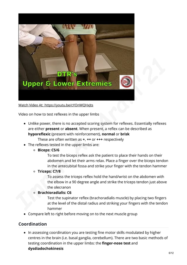 Upper And Lower Limb Neurological Examination – VNMNM