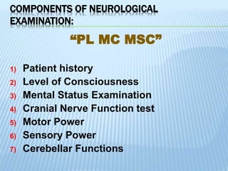 Neurological examination 1 | PPTX