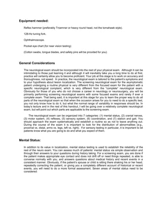 Neurological exam lecture_notes | PDF