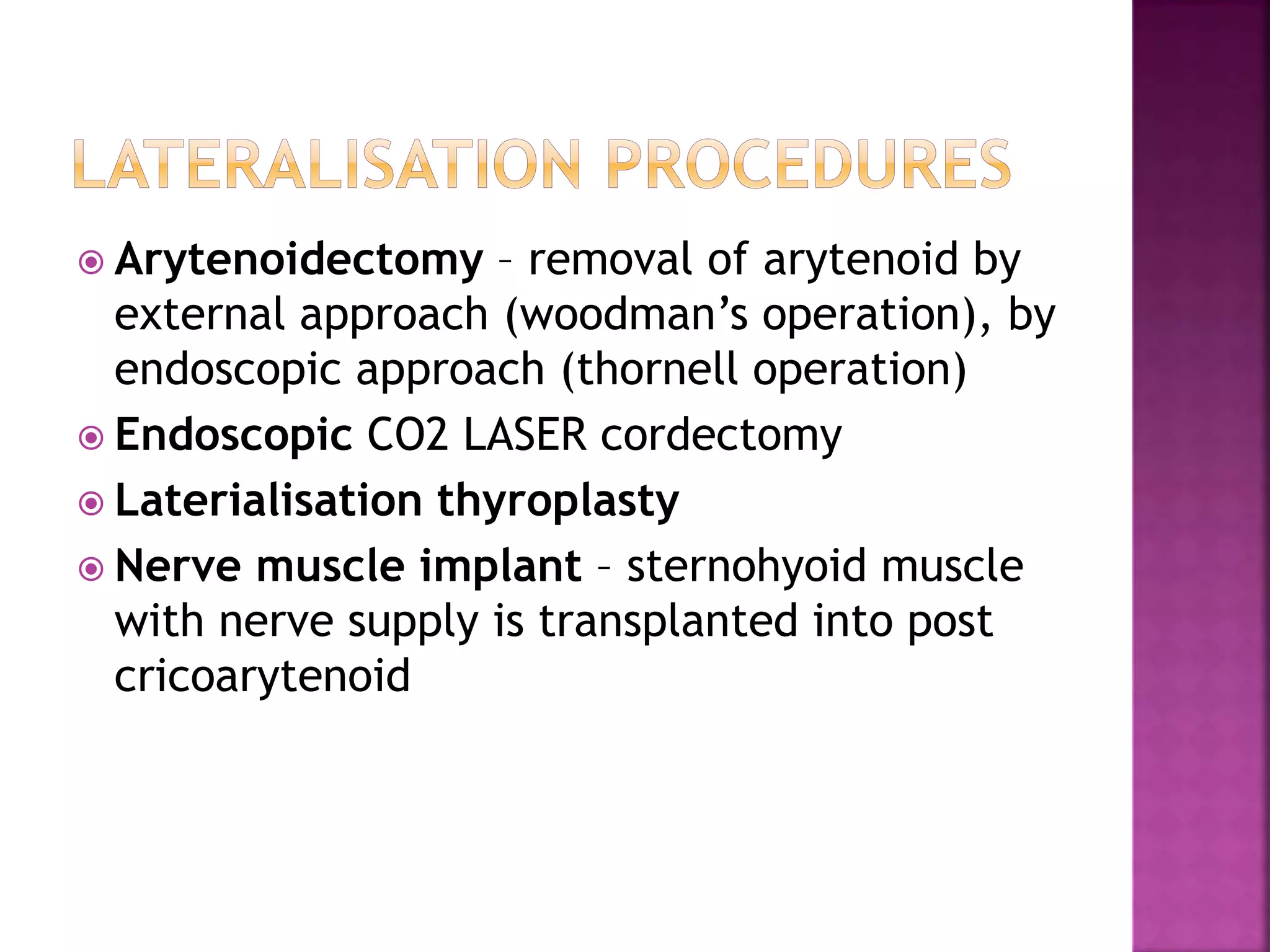 Neurological lesions of larynx | PPTX