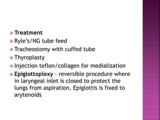 Neurological lesions of larynx | PPTX