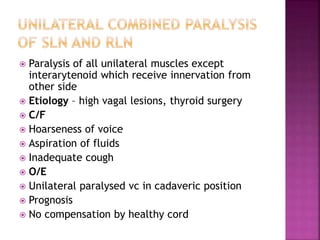 Neurological lesions of larynx | PPTX