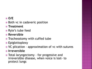 Neurological lesions of larynx | PPTX