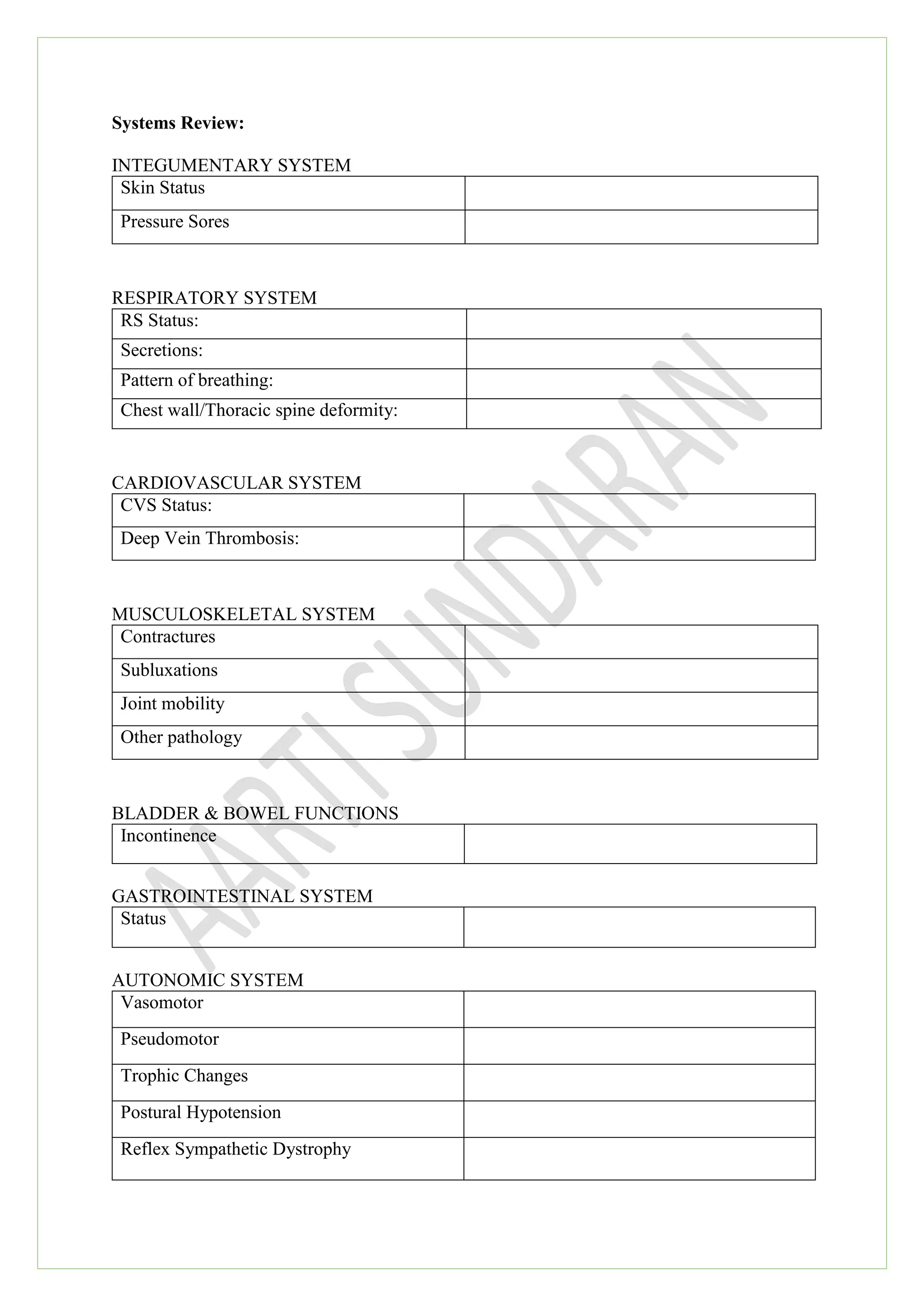Neurological physiotherapy evaluation form | PDF