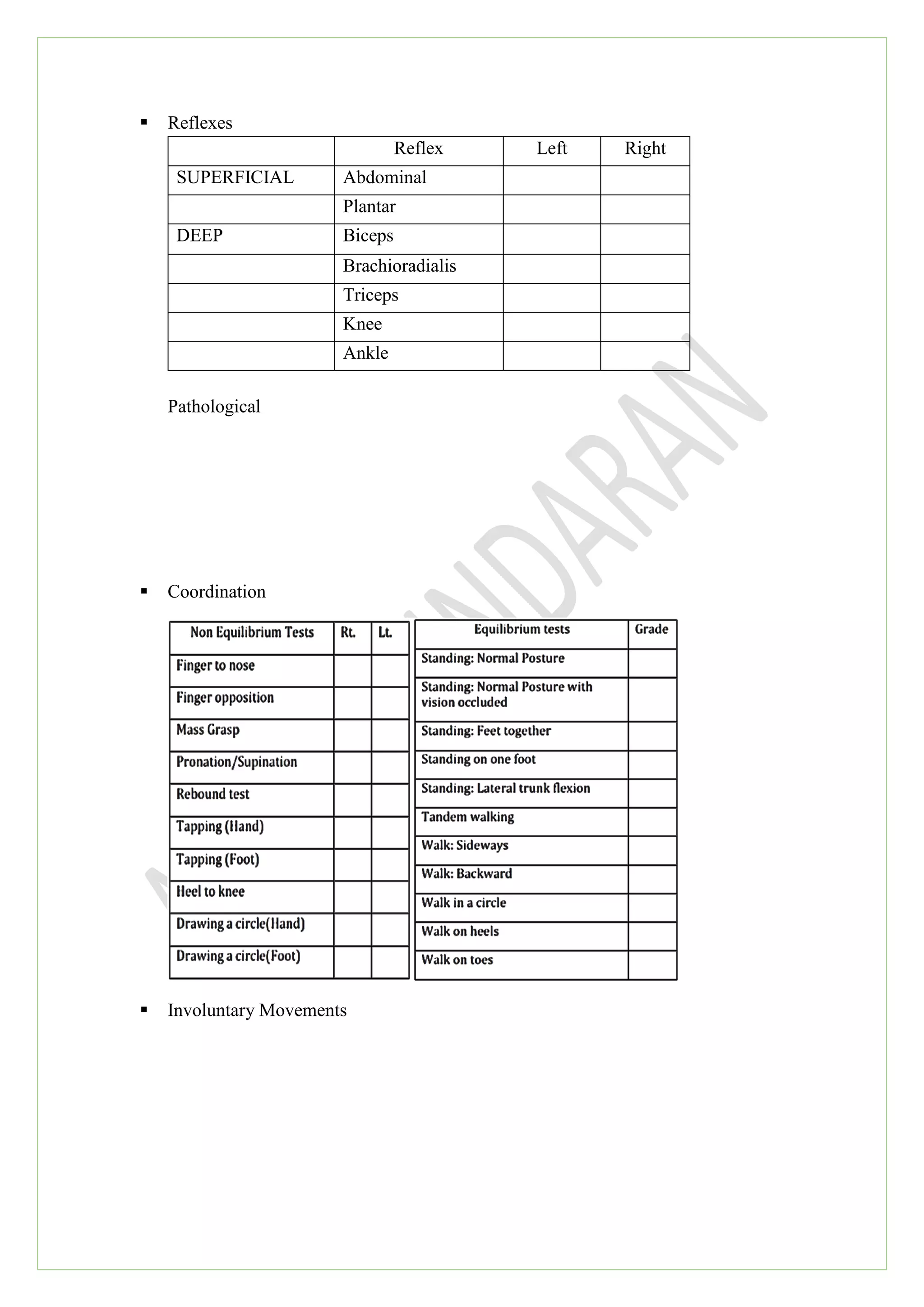 Neurological physiotherapy evaluation form | PDF