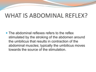 Abdominal Reflex Pathway