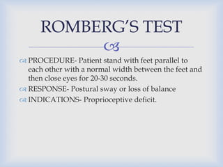 Neurological tests for physical therapists | PPTX